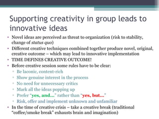 Creativity as a starting point for innovation | PPT