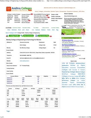 Stanley College Of Engineering & Technology For Women | PDF | Education ...