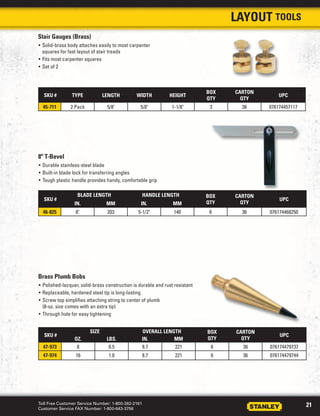Stanley handtoolscatalog layout_2011 | PDF