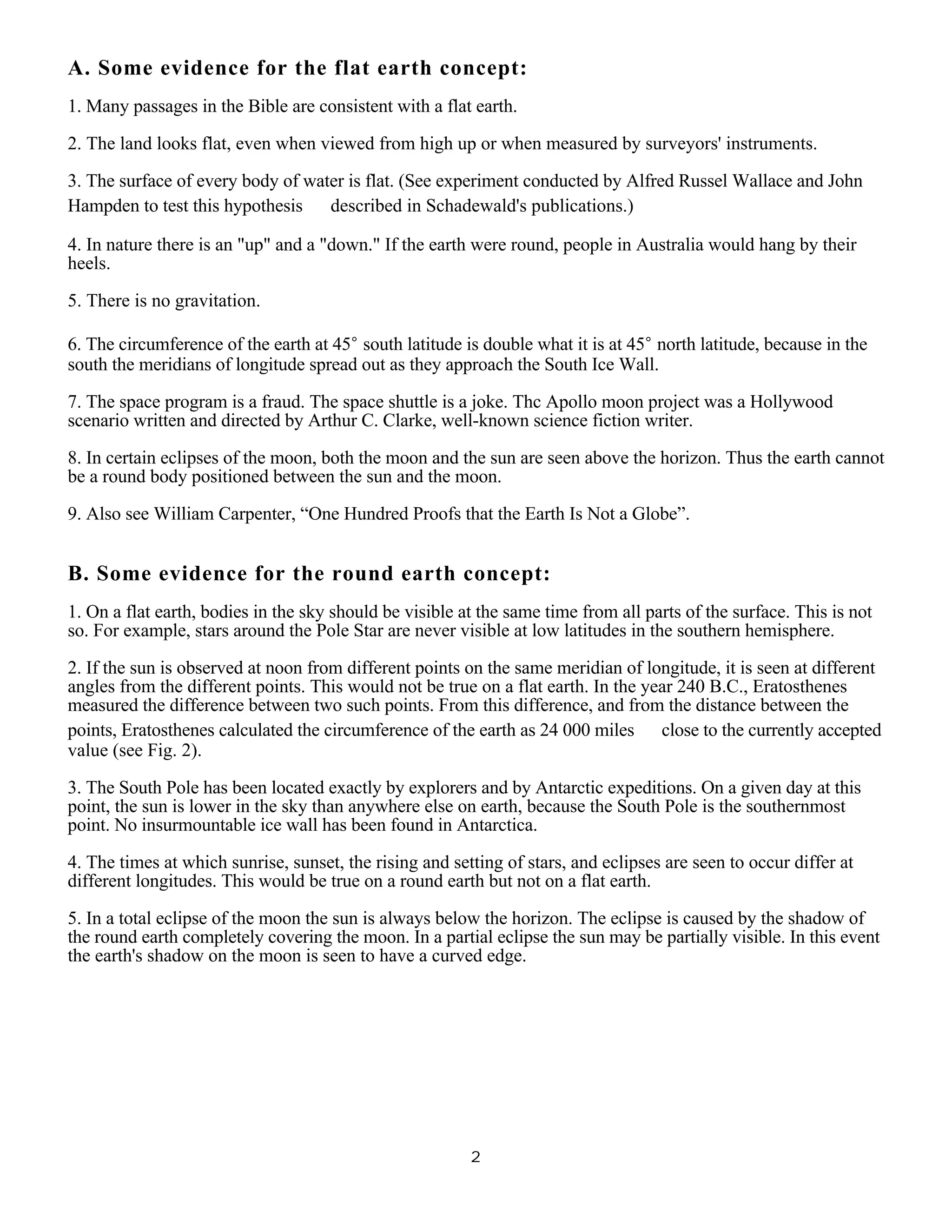 Stanley weinberg the flat-eart round earth controversy | PDF