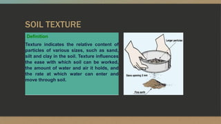 SOIL TEXTURE, TEXTURAL CLASSES ,MECHANICAL ANALYSIS | PPTX