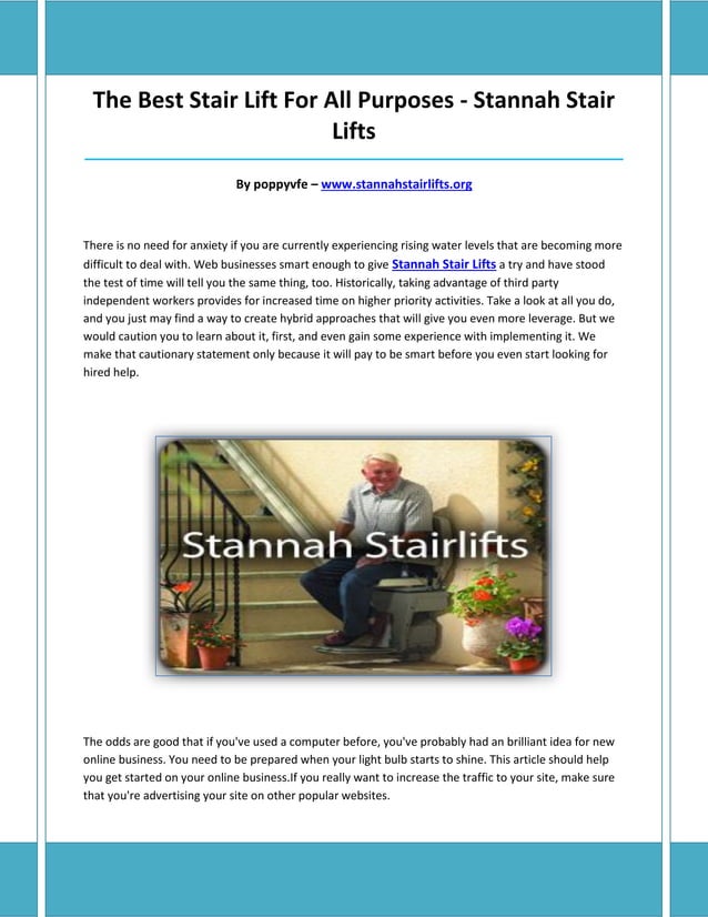 Stannah stair lifts | PDF