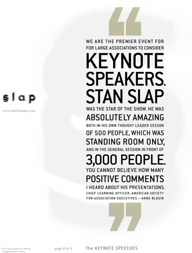 Stan Slap Keynote Speeches | PDF