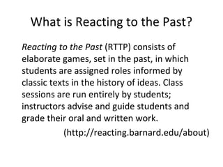 Inhabiting arguments: Roleplaying games in the classroom | PPT