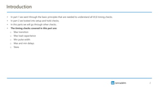 VLSI Static Timing Analysis Timing Checks Part 3 | PDF