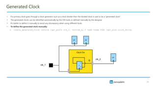 VLSI Static Timing Analysis Timing Checks Part 4 - Timing Constraints | PDF