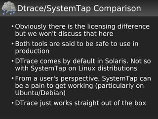 Monitoring MySQL with DTrace/SystemTap | PDF
