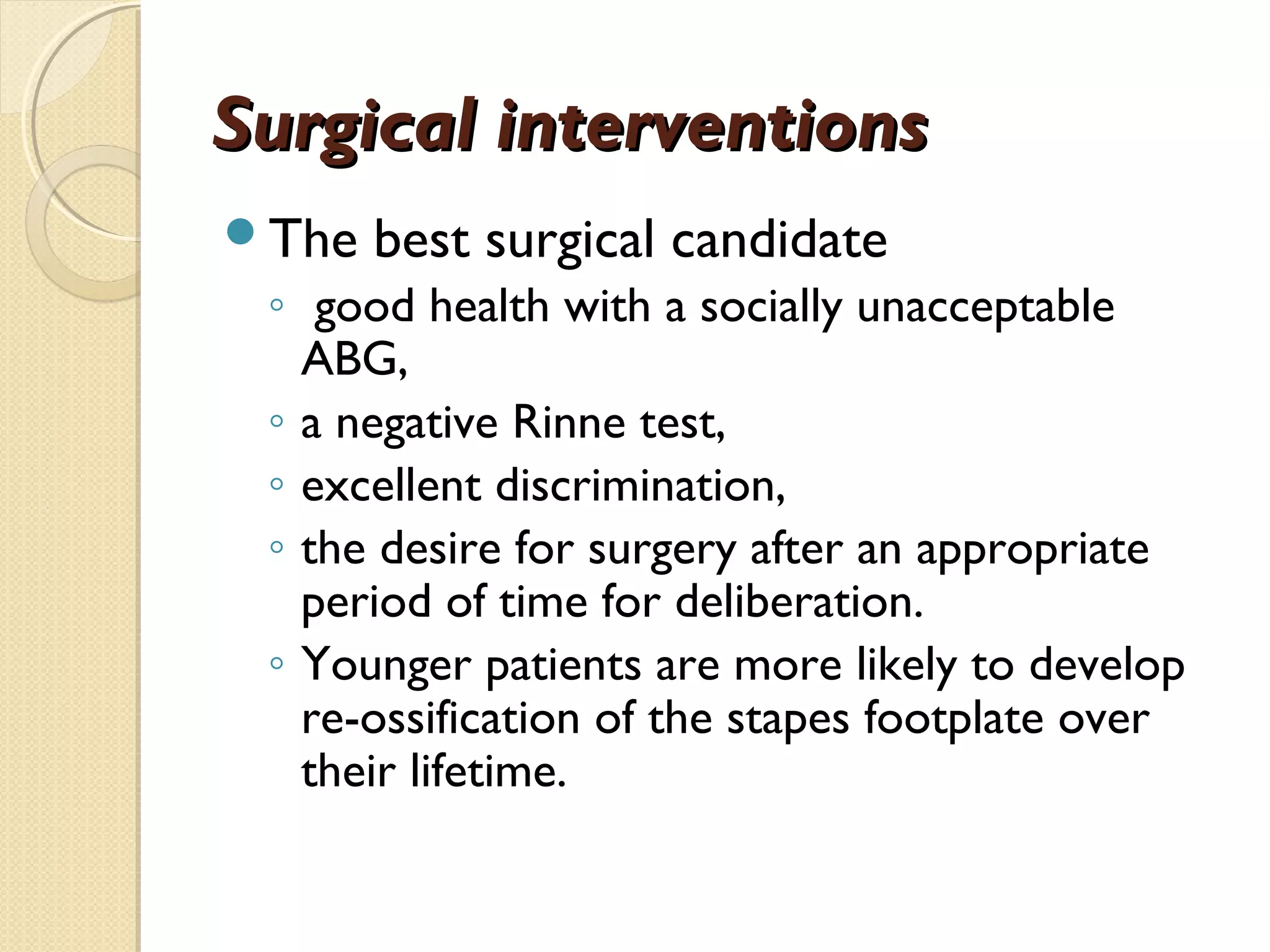surgical management of ototsclerosis | PPT