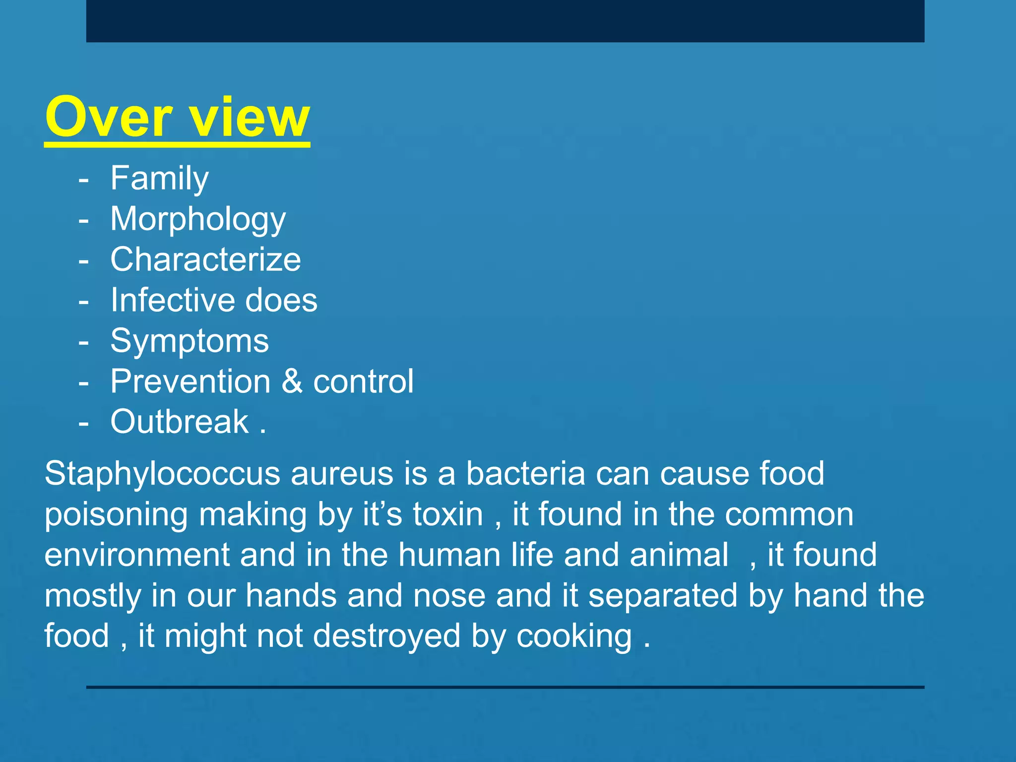 Staphylococcus aureus .. take care | PPTX