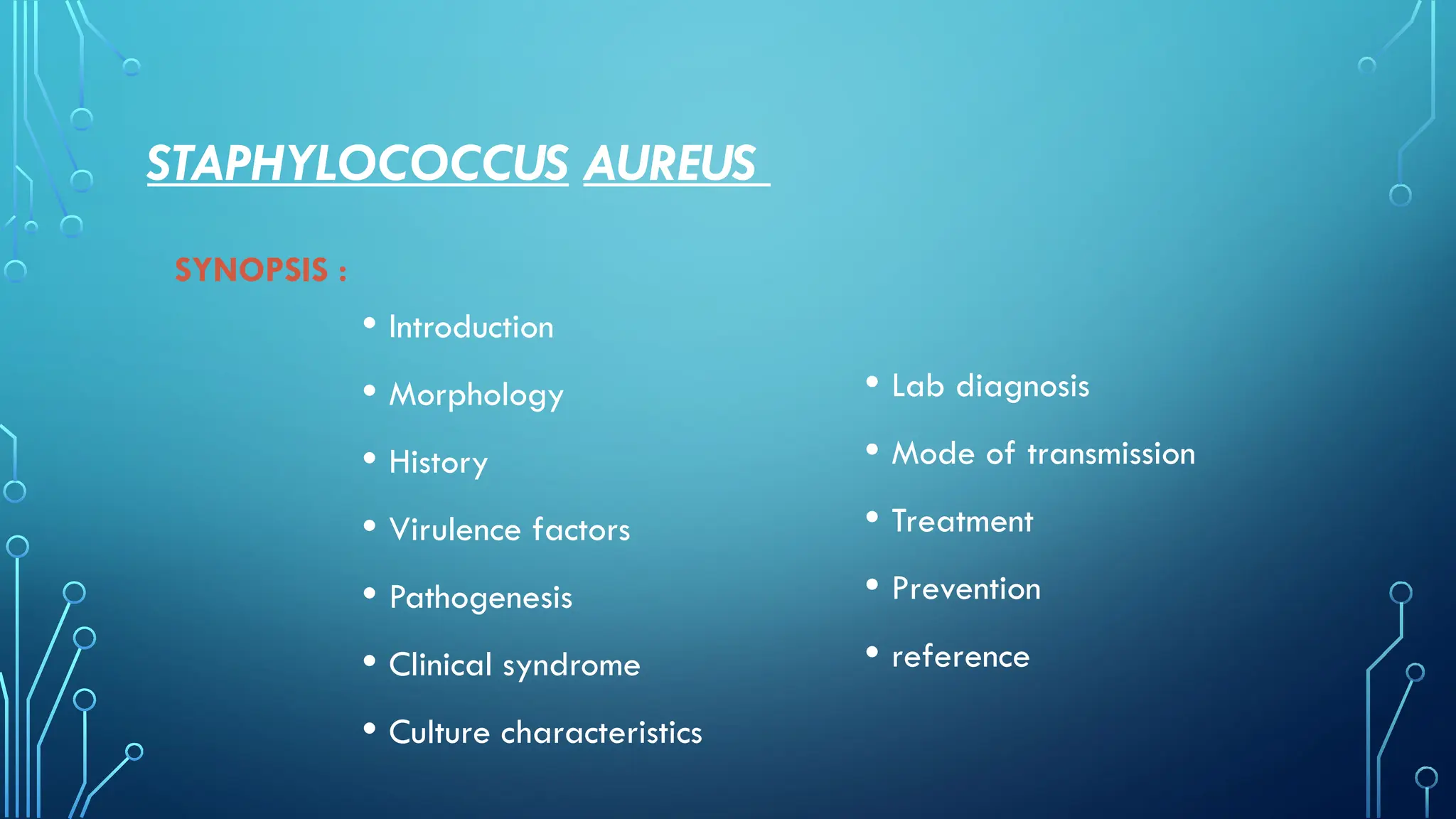 staphylococcus aureus from medical bacteriology | PPTX