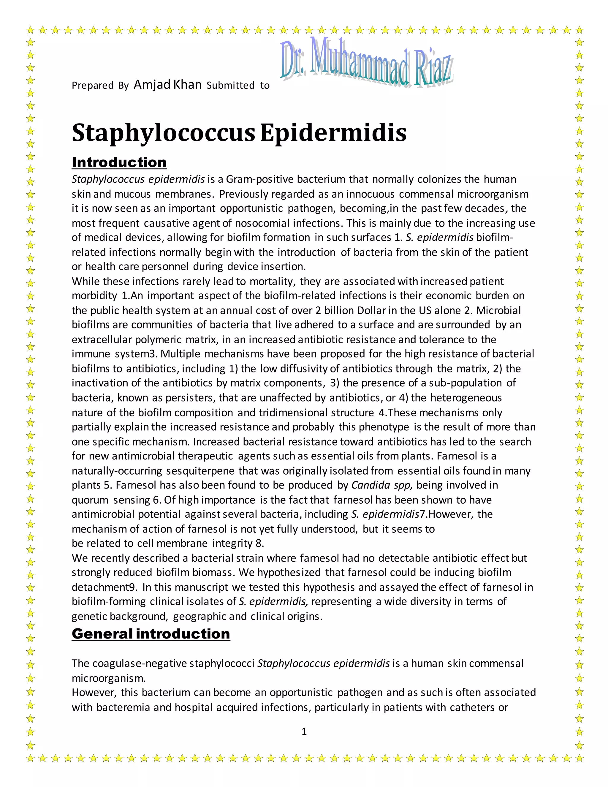 Staphylococcus epidermidis | DOCX