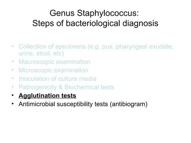Staphylococcus streptococcus bacteriological diagnosis_i | PPT | Infectious Diseases | Diseases ...
