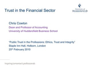Trust in the Financial Sector | PPT