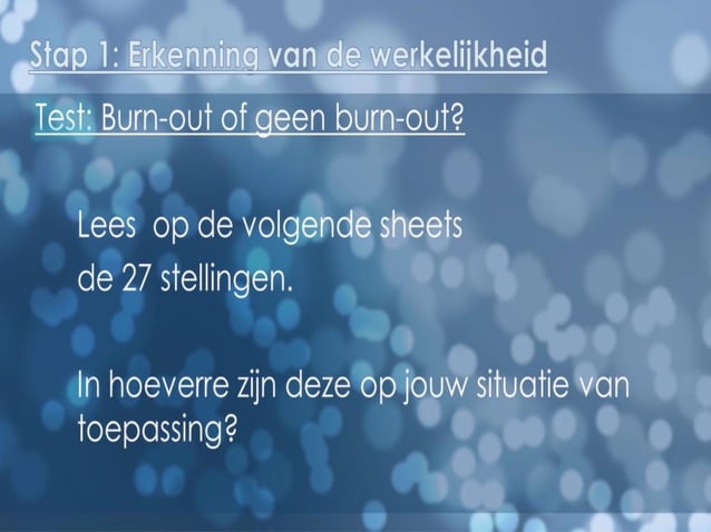 Stappenplan burn out | PDF