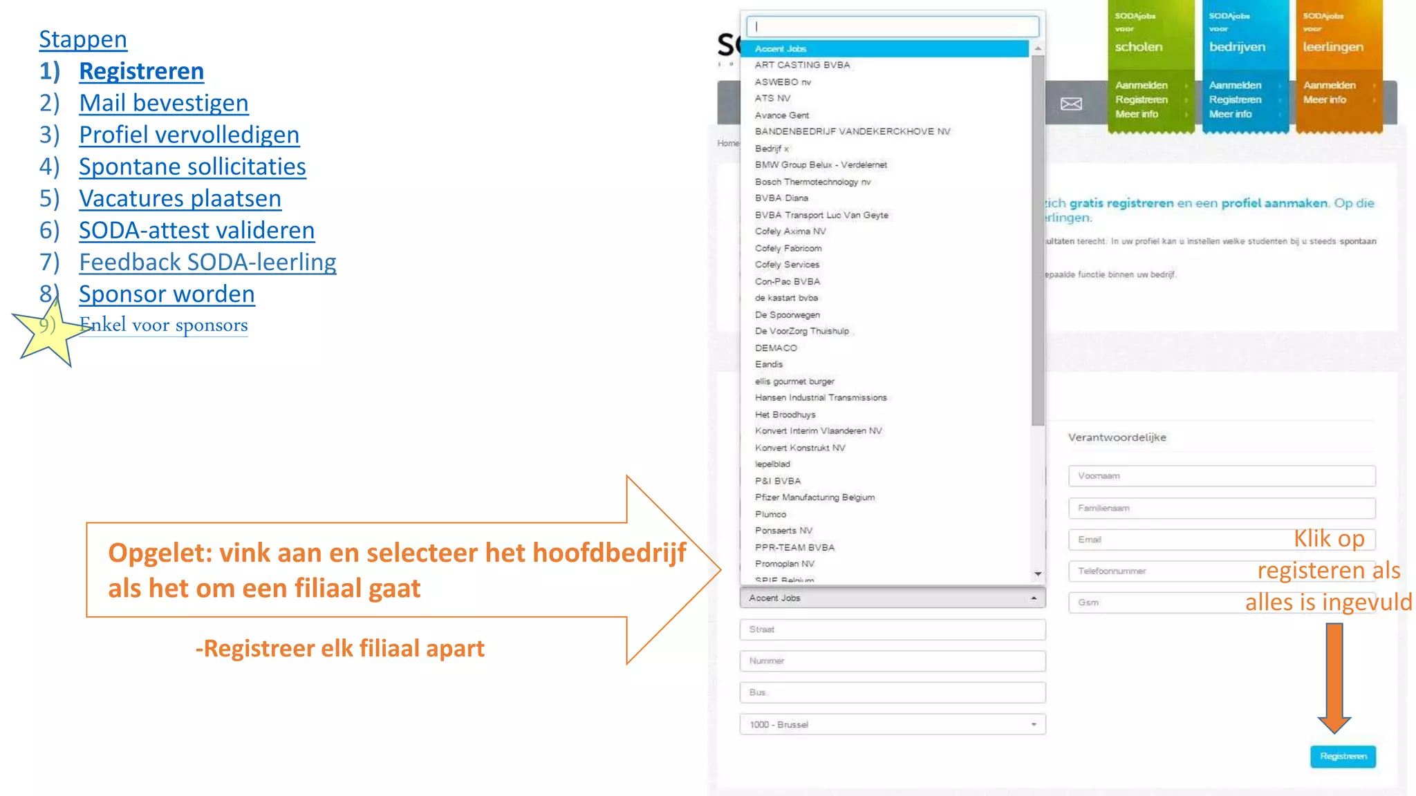 Stappenplan registratie bedrijven soda | PPTX
