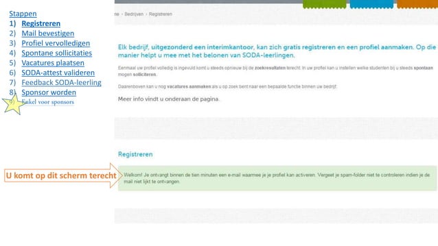 Stappenplan registratie bedrijven soda | PPTX