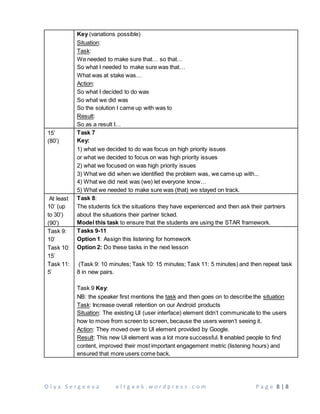 STAR (an impromptu speaking technique) | PDF