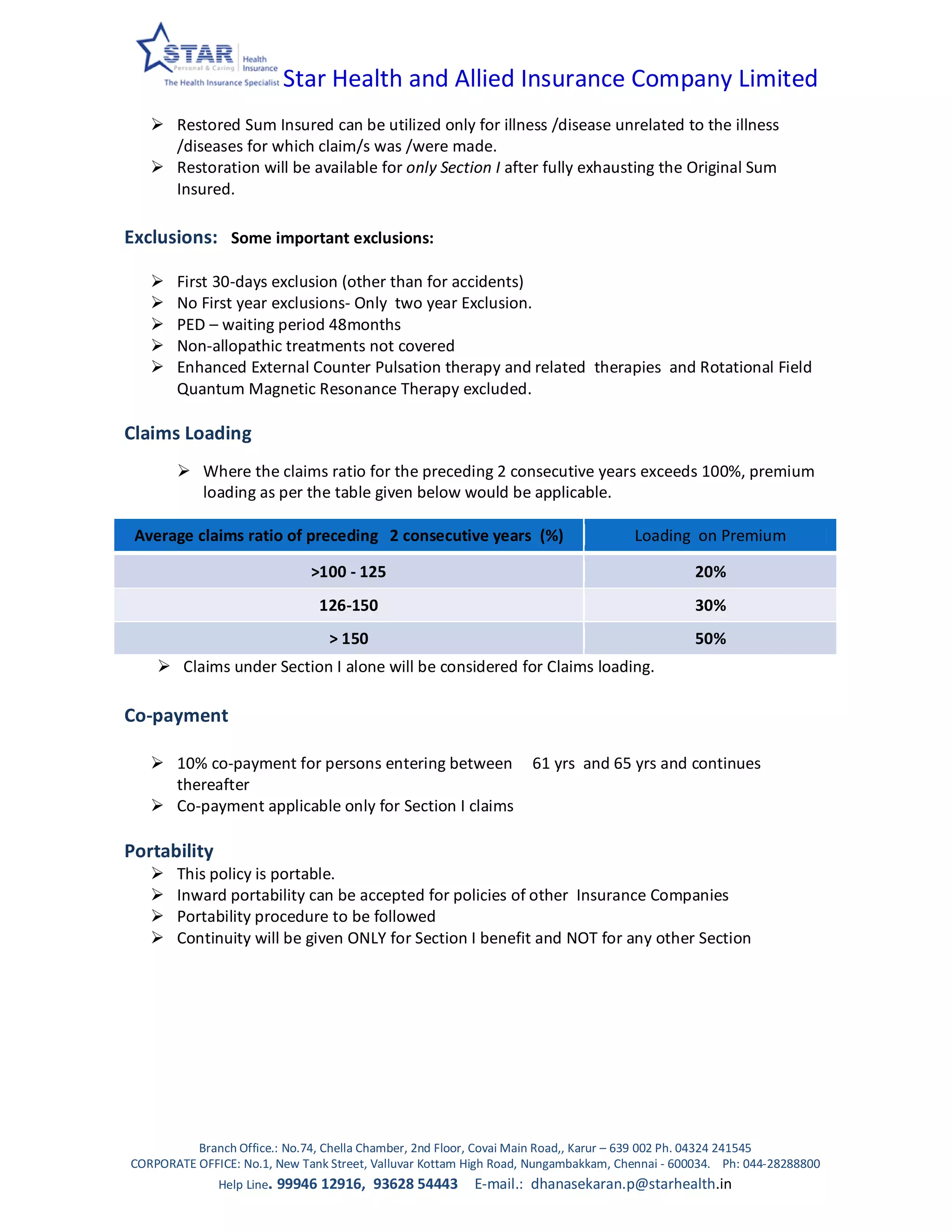 Star Comprehensive Insurance Policy - Pragnency Cover - Day Care Cover ...