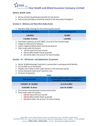 Star Comprehensive Insurance Policy - Pragnency Cover - Day Care Cover ...