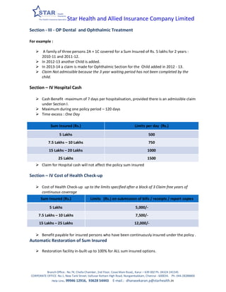 Star Comprehensive Insurance Policy - Pragnency Cover - Day Care Cover ...