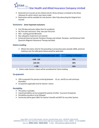 Star Comprehensive Insurance Policy - Pragnency Cover - Day Care Cover ...