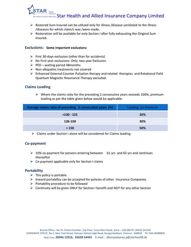 Star Comprehensive Insurance Policy - Pragnency Cover - Day Care Cover ...