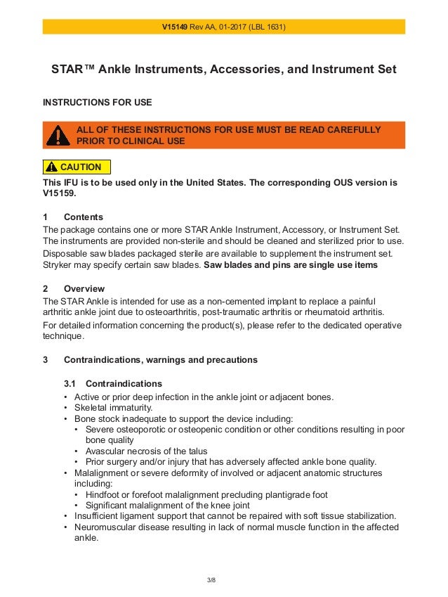 STAR™ Ankle Instruments, Accessories, and Instrument Set - DJO® | PDF ...