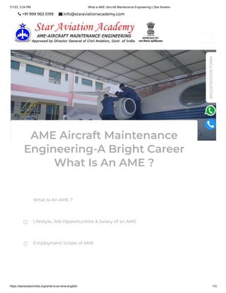The Critical Role of AMEs in Aircraft Maintenance and Flight Safety | PDF