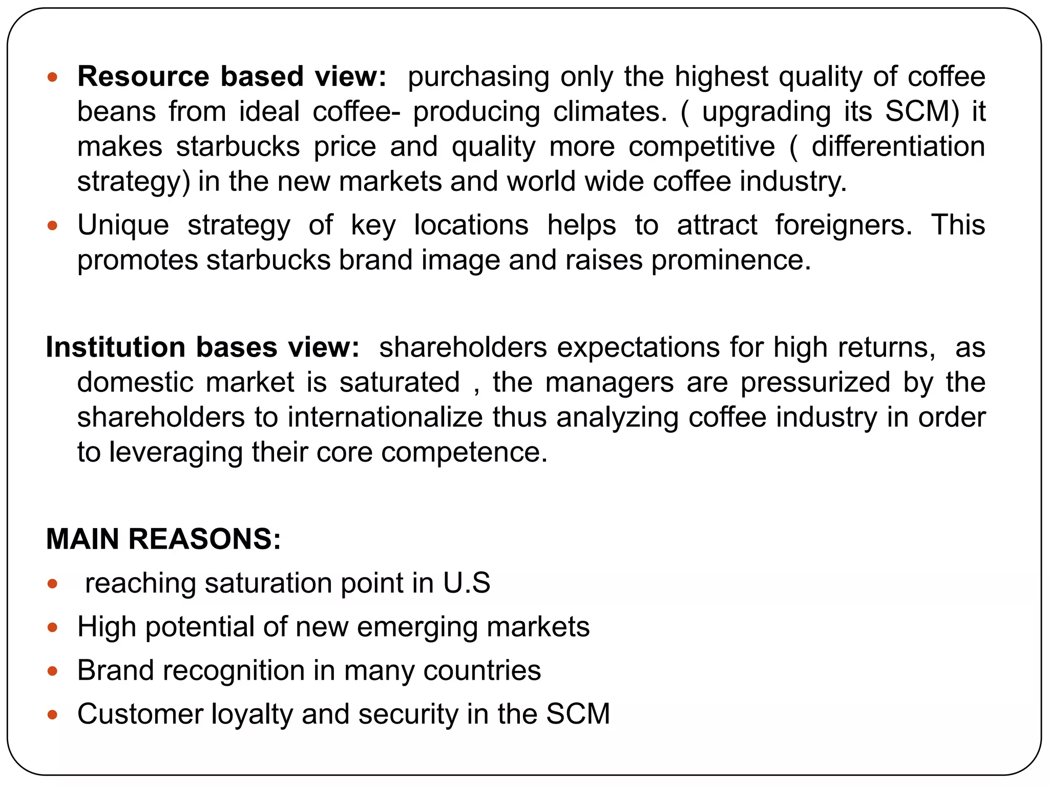 Starbucks International economics | PPTX | Large Business | Business