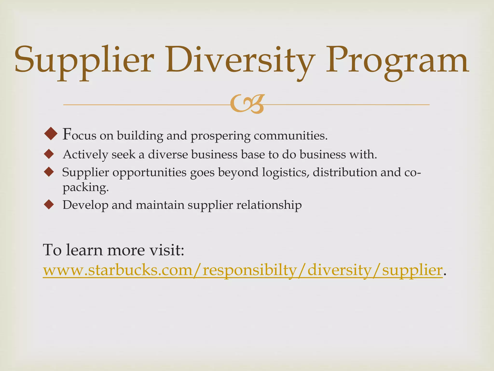 Starbucks Supply Chain | PPTX