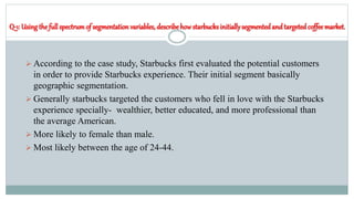 Case Study- STARBUCKS: JUST WHO IS THE STARBUCKS CUSTOMER? | PPTX