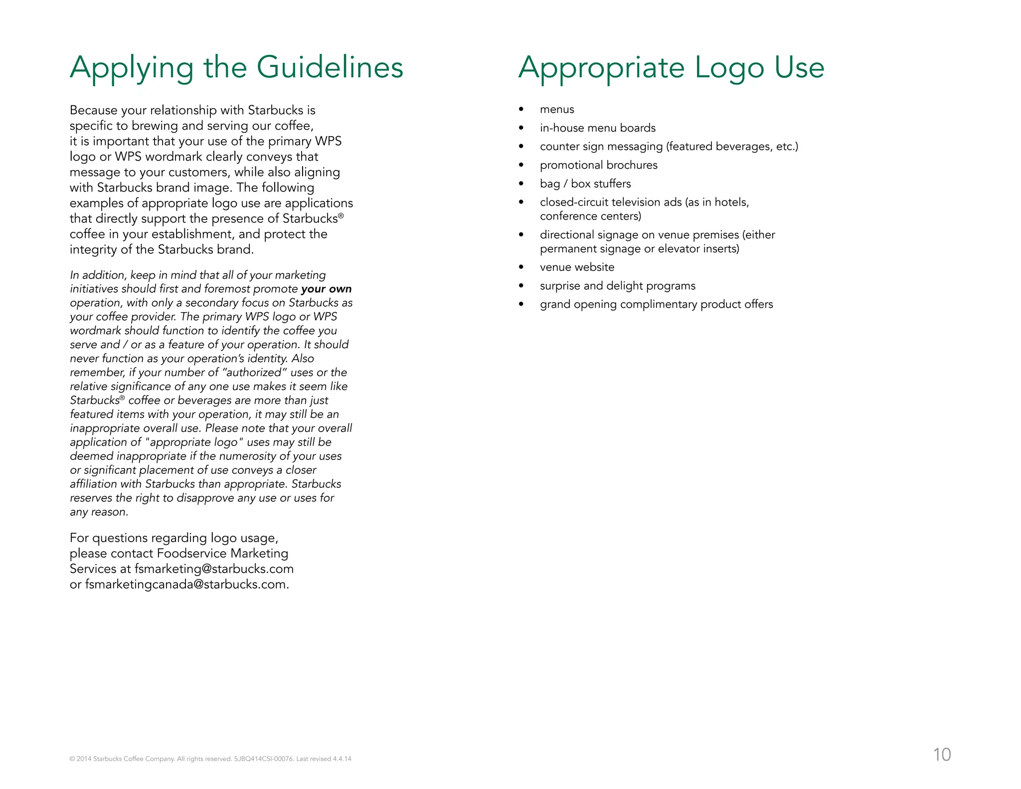Starbucks brand guidelines. brand book for starbucks | PDF