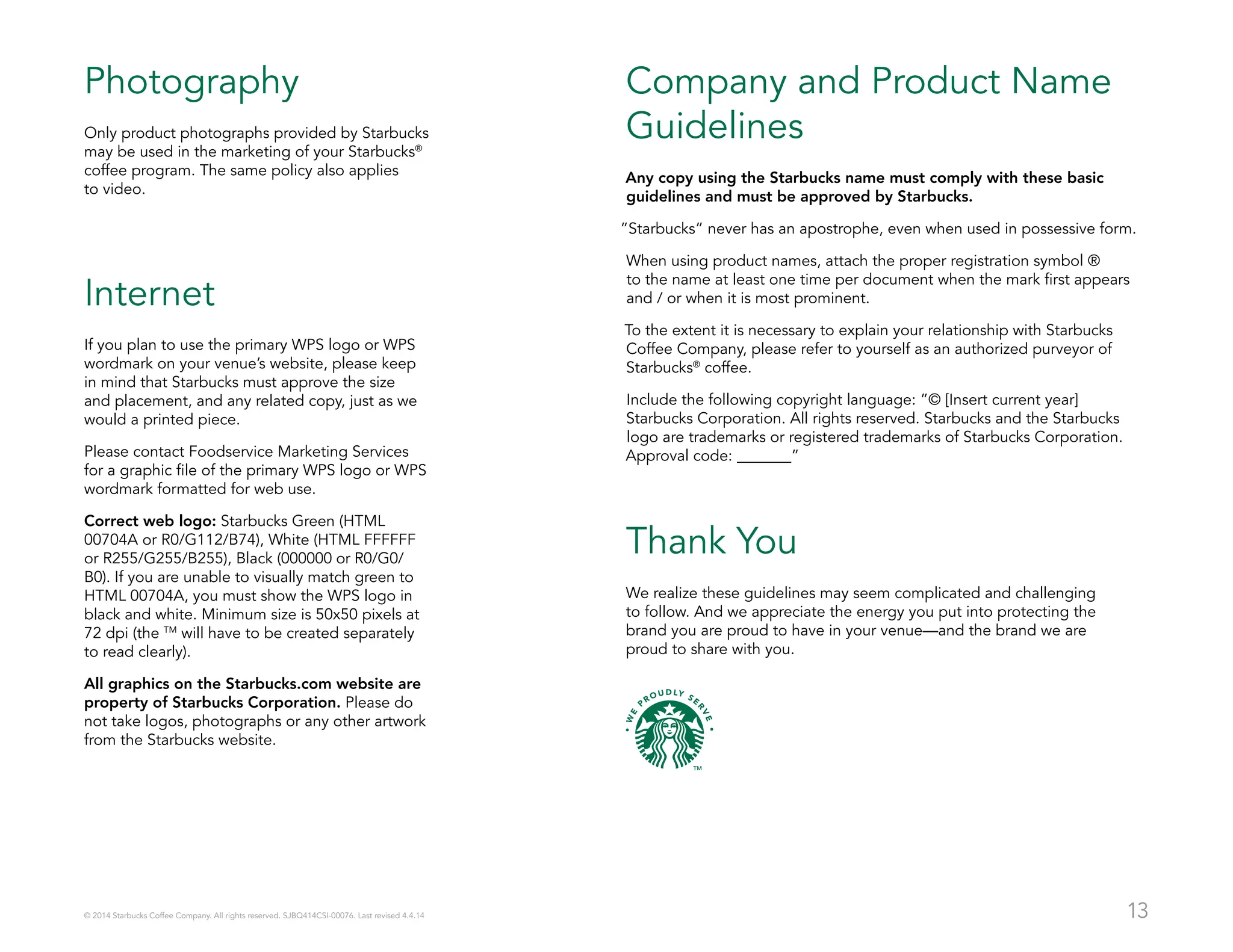 Starbucks brand guidelines. brand book for starbucks | PDF