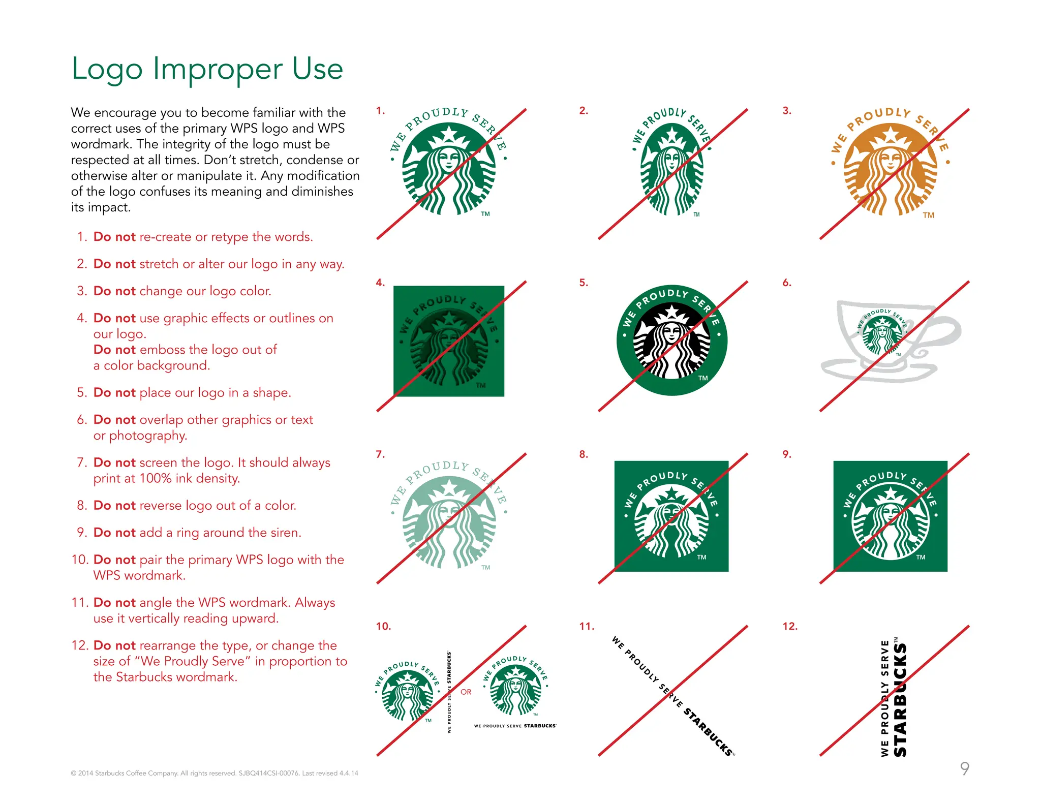 Starbucks brand guidelines. brand book for starbucks | PDF