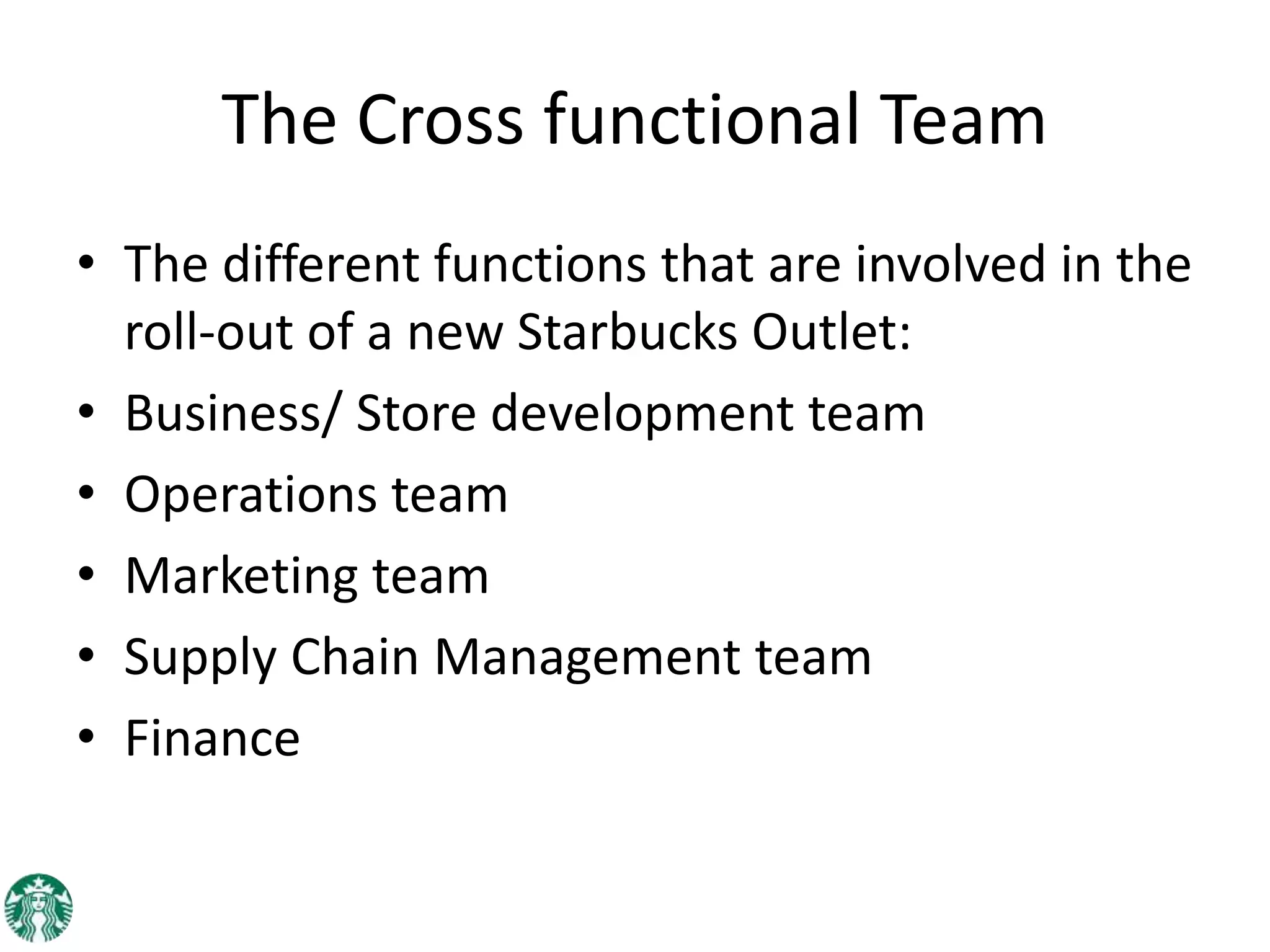 Starbucks | Cross Functional Teams | PPTX