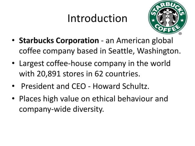 Starbucks corporate social responsibity | PPTX | Large Business | Business