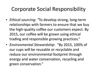 Starbucks corporate social responsibity | PPTX
