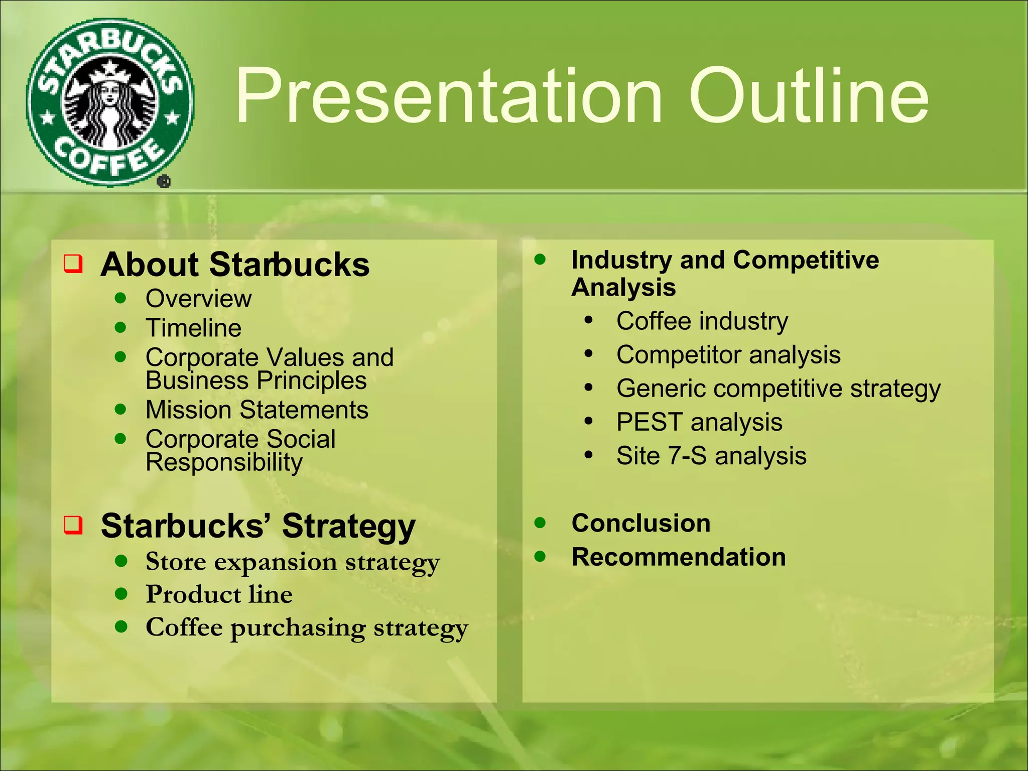 Starbucks Strategy | PPT