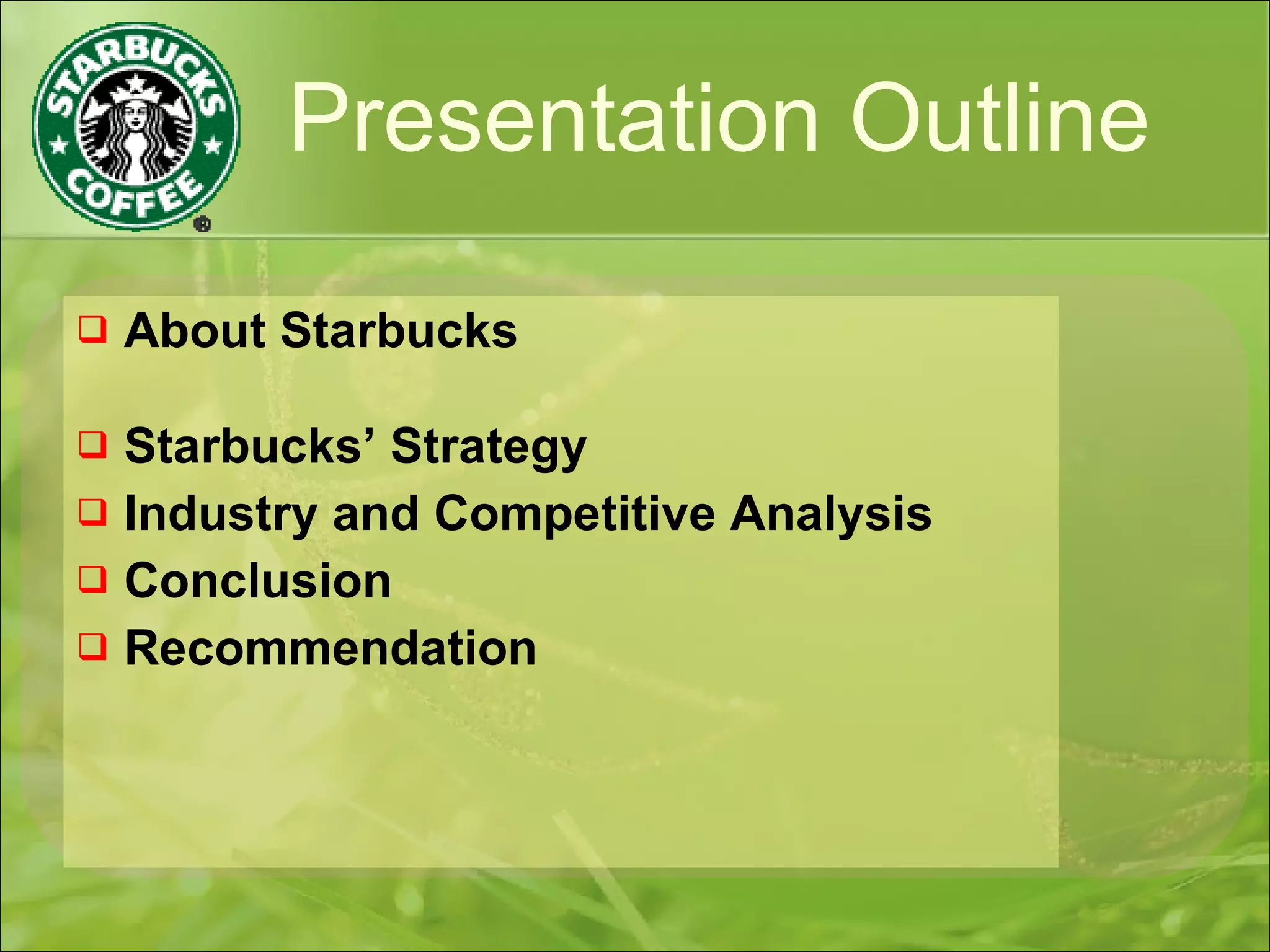 Starbucks Strategy | PPT