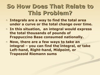 Starbucks, Integrals, and Riemann Sums! Oh my! | PPT