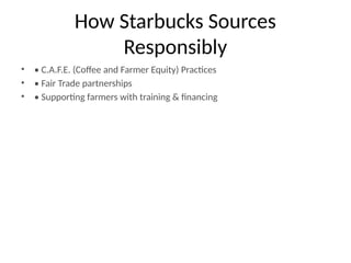 Starbucks corporate social responsibility | PPTX