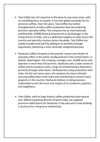 Starbucks India Entry Mode | PDF