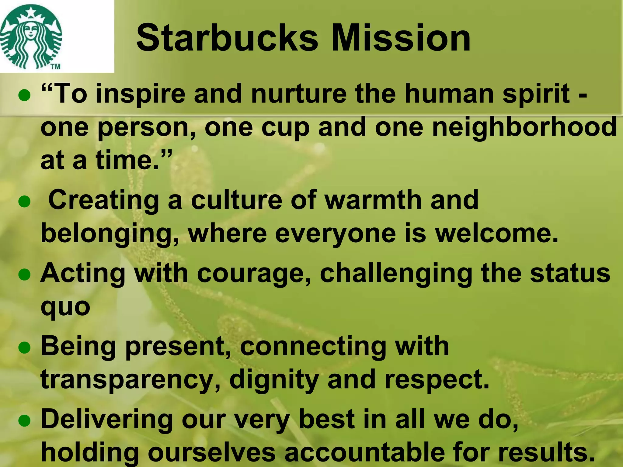 Starbucks strategic management ppt(1) | PPT