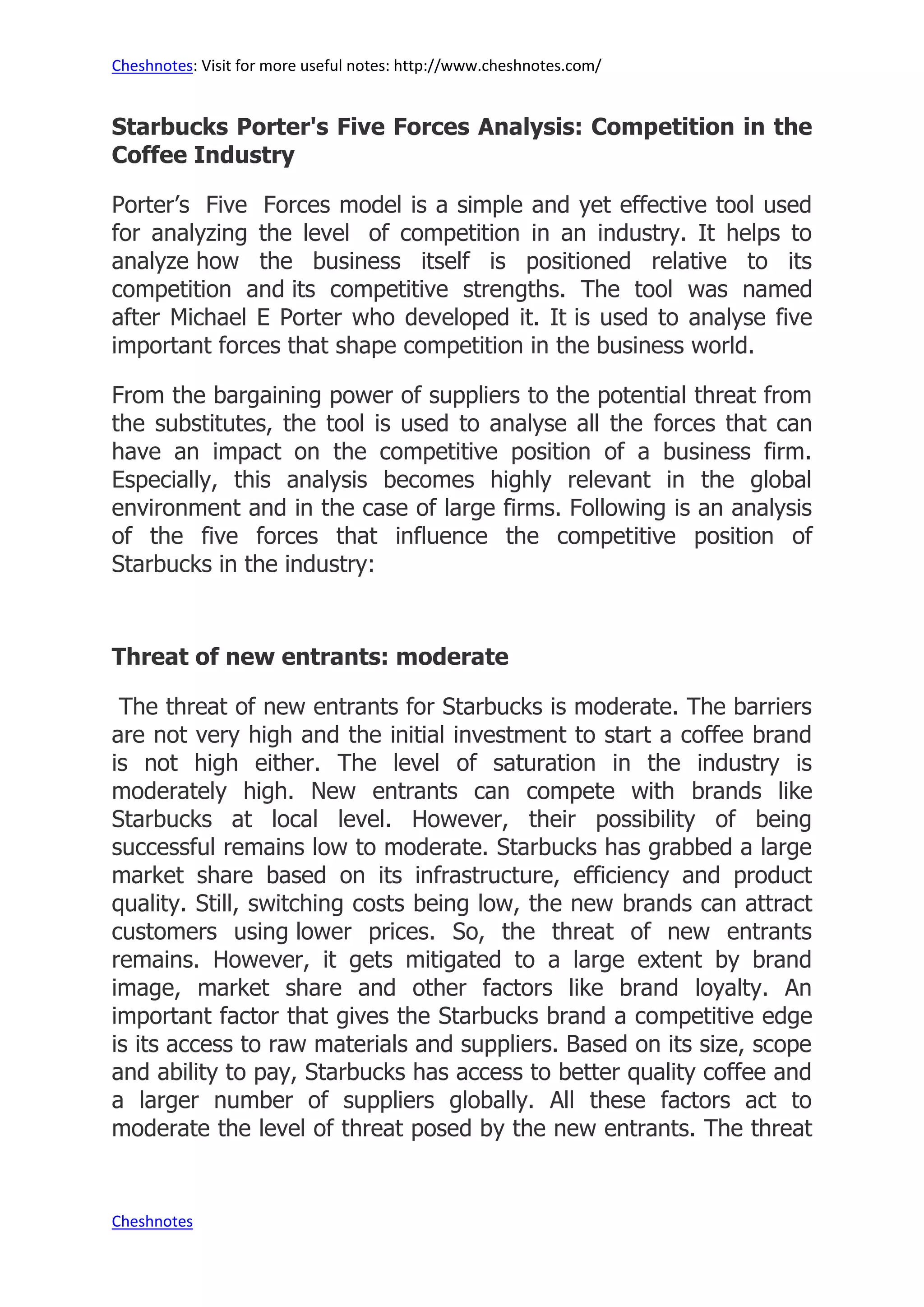 Starbucks 5 forces | PDF