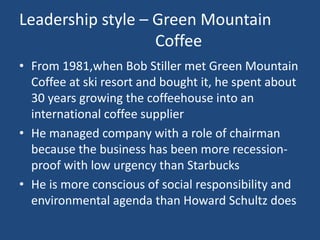 Starbucks and green mountain coffee comparison | PPT