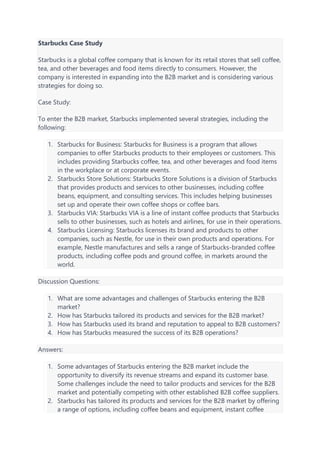 Starbucks Case Study B2B.doc
