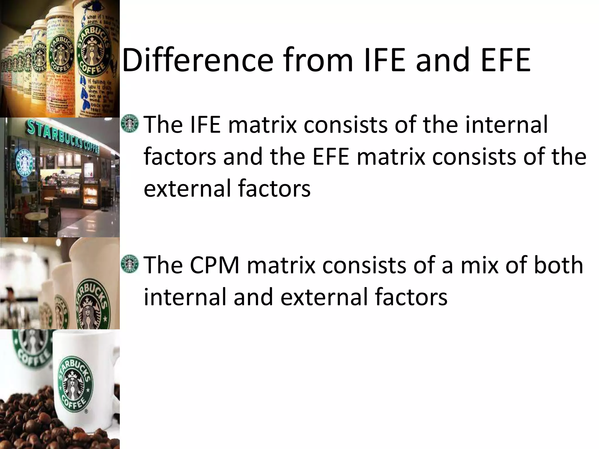Starbucks Competitive Profile Matrix | PPTX