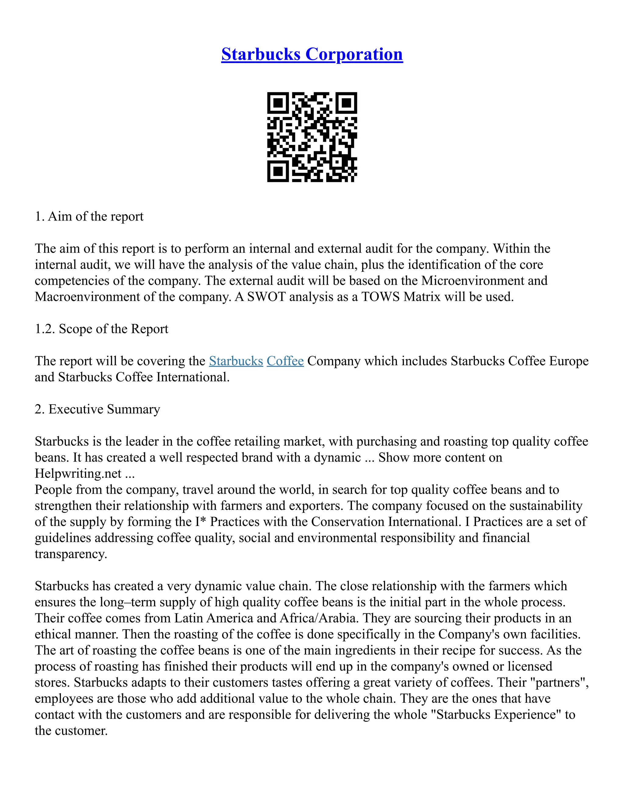 Starbucks Corporation ( Sbux ) | PDF