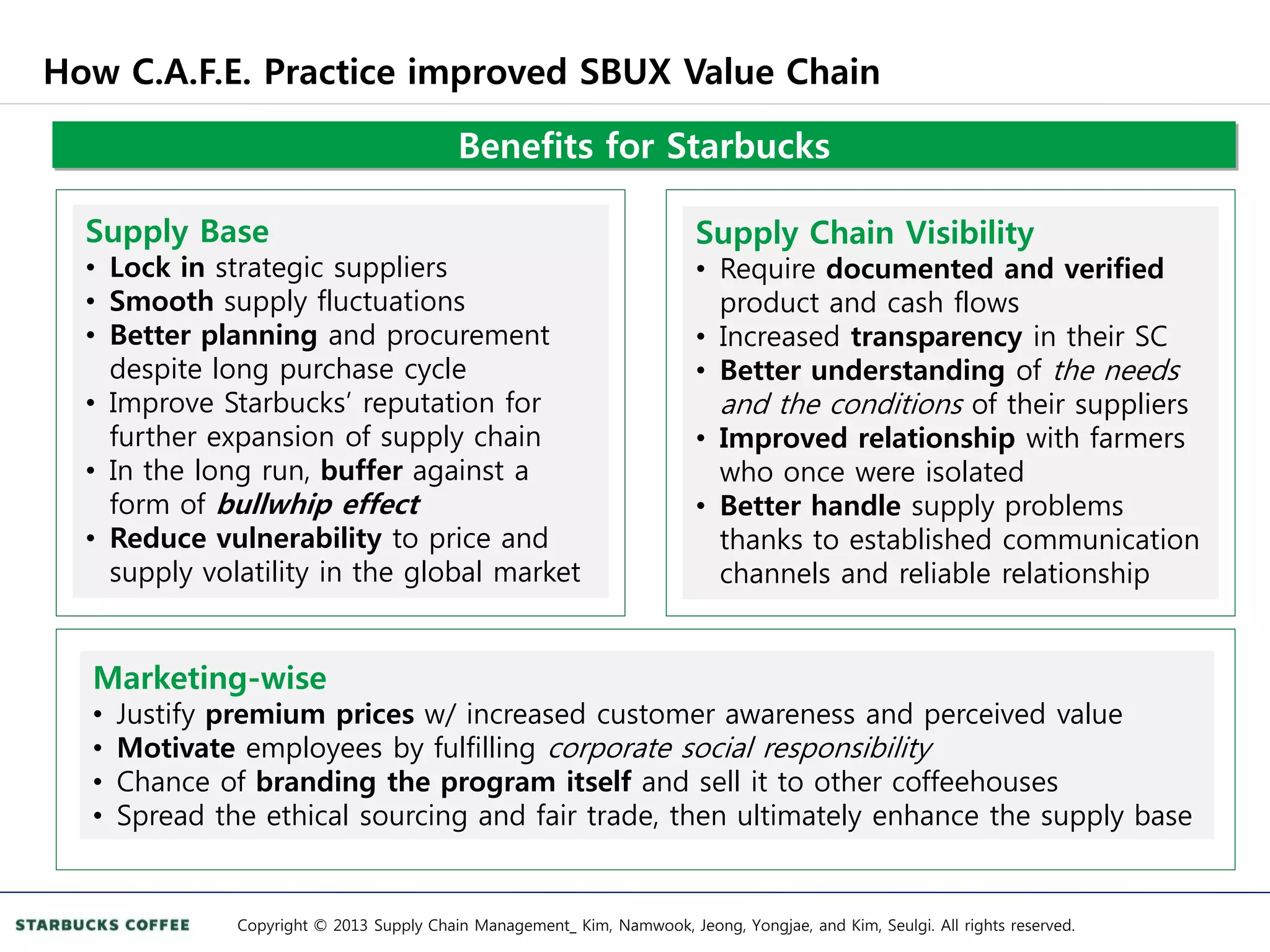 Starbucks Case Study : Building Sustainable Supply Chain | PDF