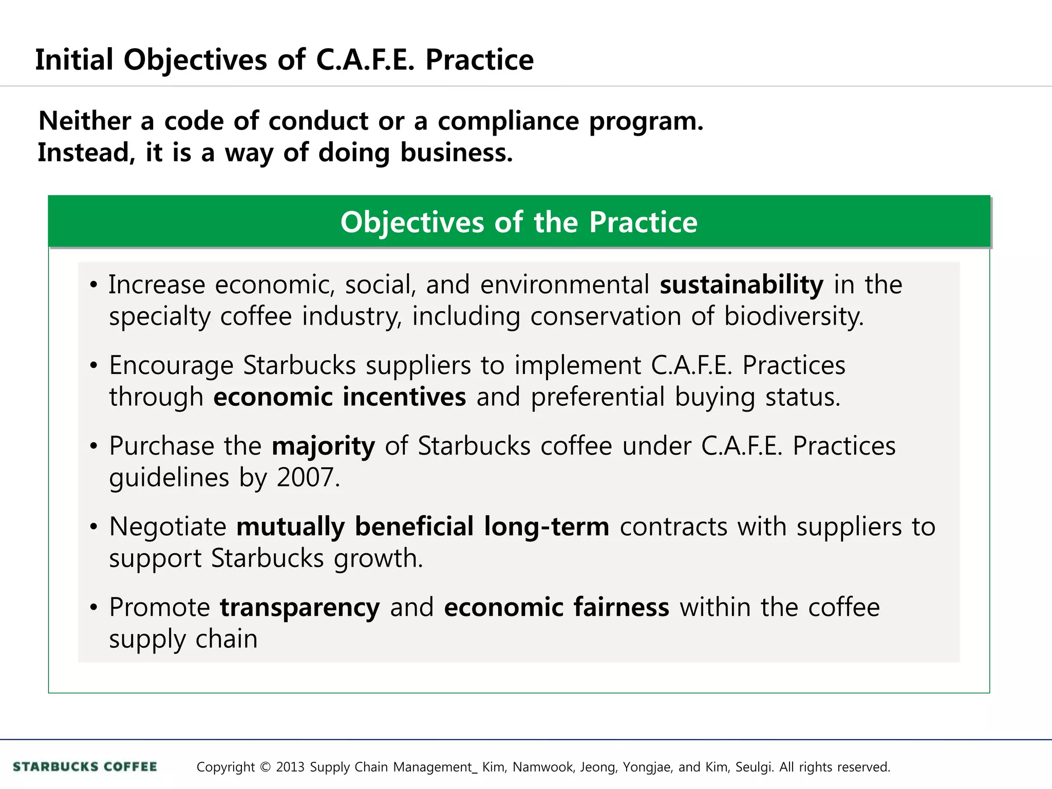 Starbucks Case Study : Building Sustainable Supply Chain | PDF
